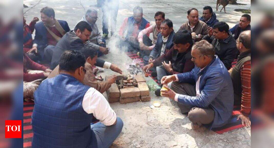 Teachers hold Save Agra University yajna to protest alleged scam by VC ...