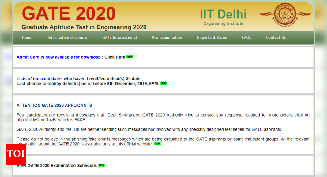 GATE 2020 Answer Key date & time released, check here - Times of India
