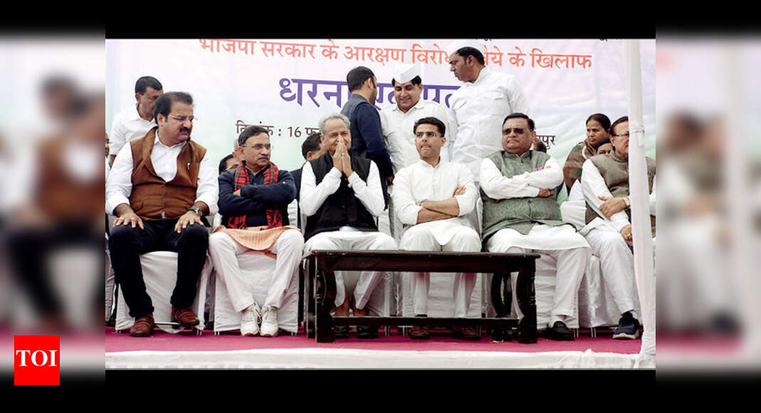 Rajasthan: Congress protests Centre’s ‘anti-reservation stance ...