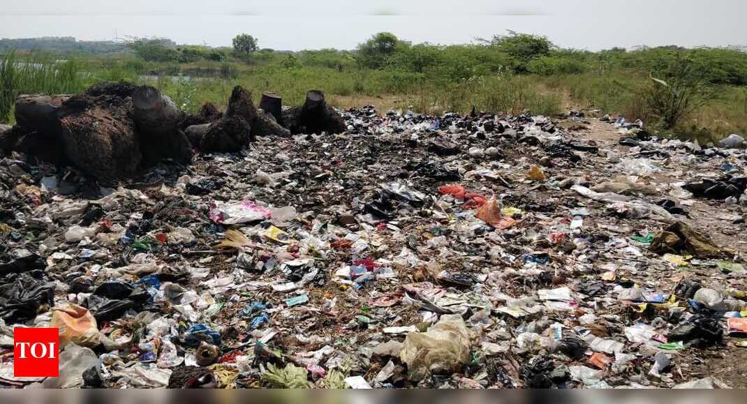 lake dumped with garbage - Times of India