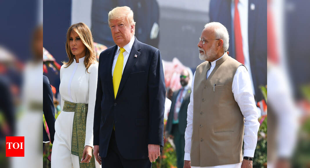 Namaste Trump: US president arrives in Ahmedabad | India News - Times ...