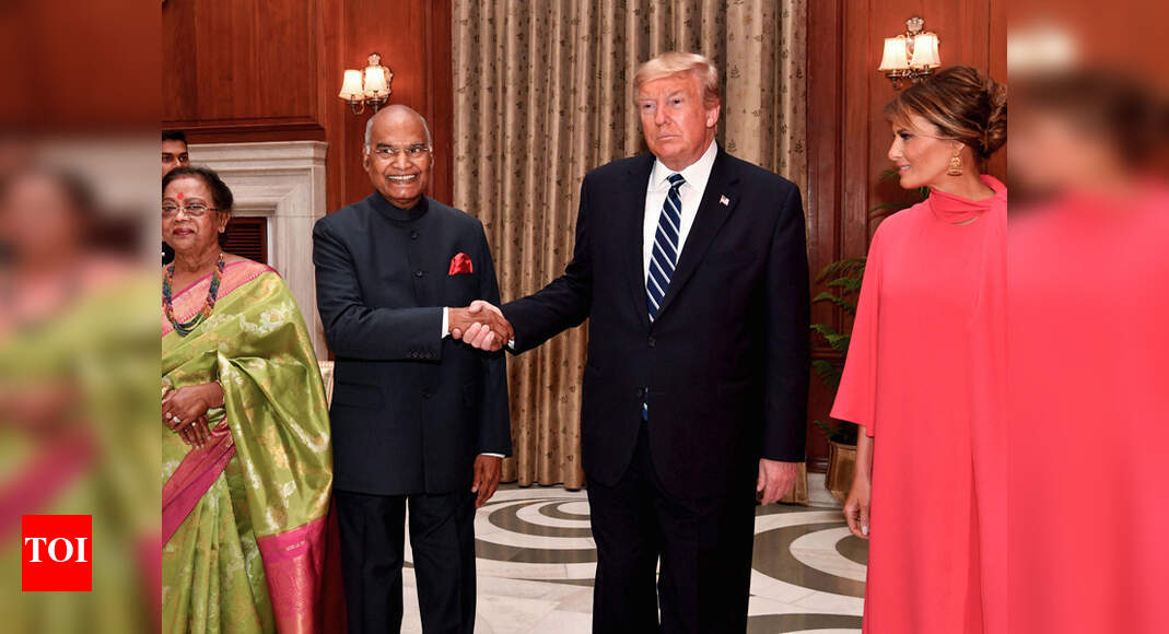 Decked-up Rashtrapati Bhavan hosts the Trumps | India News - Times of India