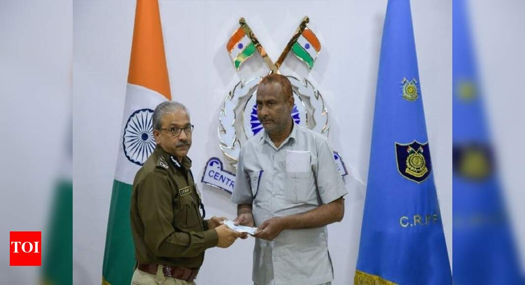 CRPF hands over Rs 11 lakh cheque to ex-jawan whose house was damaged ...