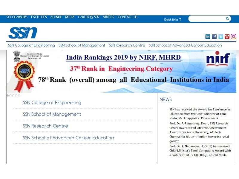 50 best engineering colleges in India other than IITs and NITs ...