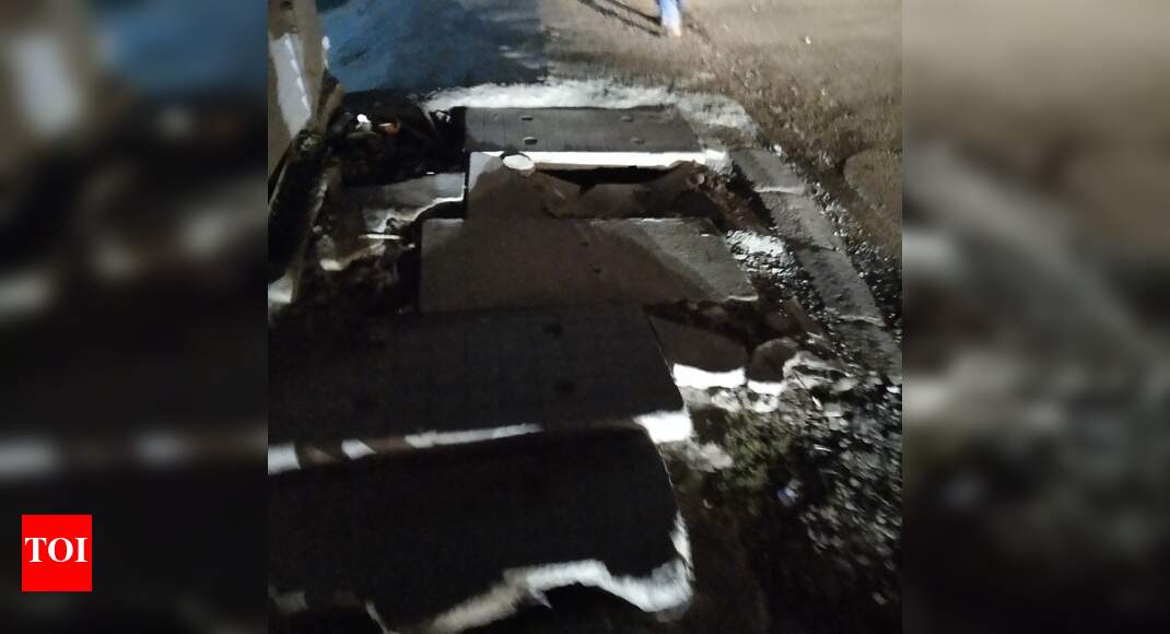 Footpath in bad condition - Times of India