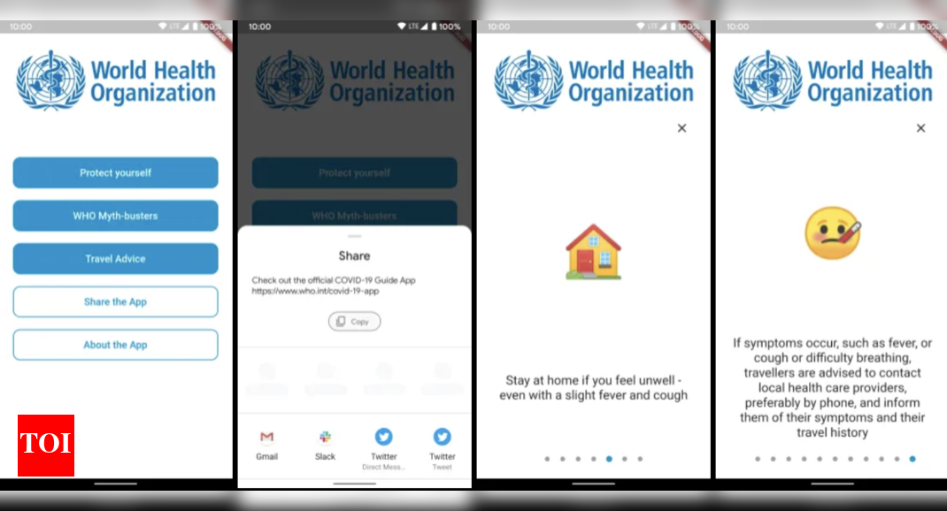 Coronavirus App: Spotted, WHO’s coronavirus app for Android and iPhone users - Times of India