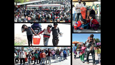 Uttar Pradesh: Daily wagers’ long trudge to board buses at Charbagh ...