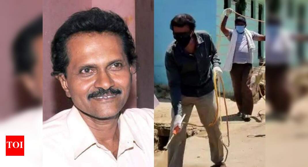 Actor Vinod Raj personally sanitises his village by spraying ...