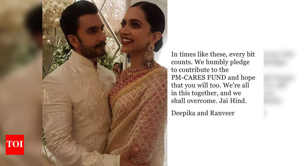 Deepika Padukone And Ranveer Singh Pledge To Contribute To Pm Cares