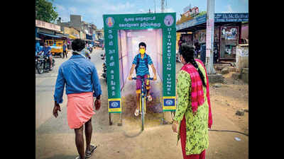 Chennai: Local bodies set up more disinfection tunnels for public ...