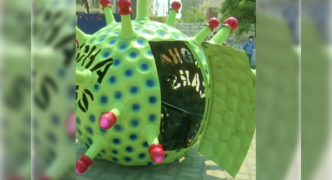 Hyderabad man designs a Coronavirus-shaped car to create awareness ...