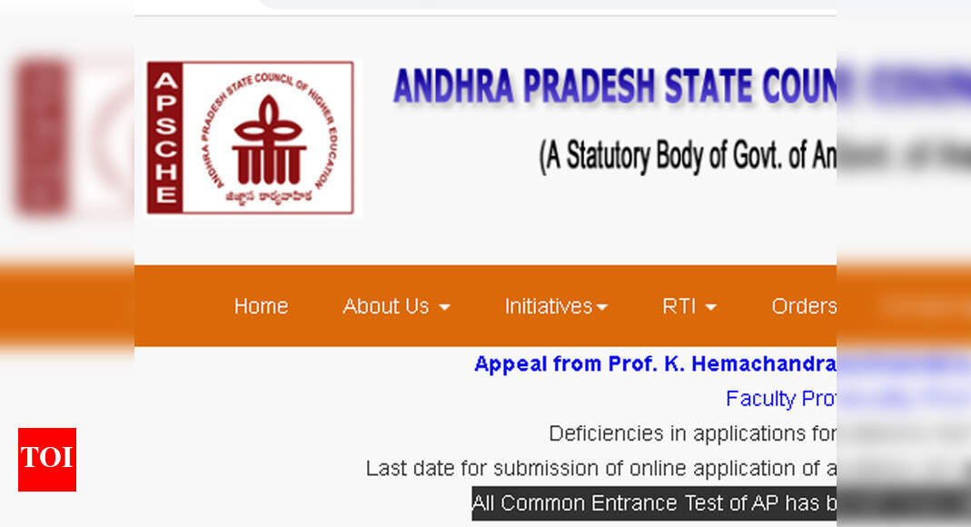 All entrance exams including APEAMCET, APICET, APECET postponed in AP ...