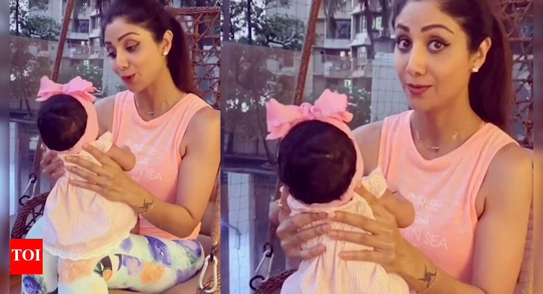 Video: Shilpa Shetty plays with her two-month-old daughter Samisha and ...