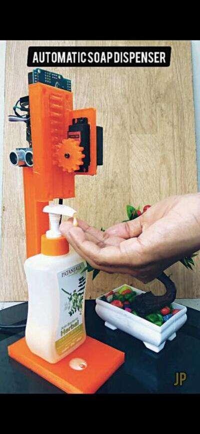 Engg student comes up with low-cost sanitizer dispenser | Kochi News ...