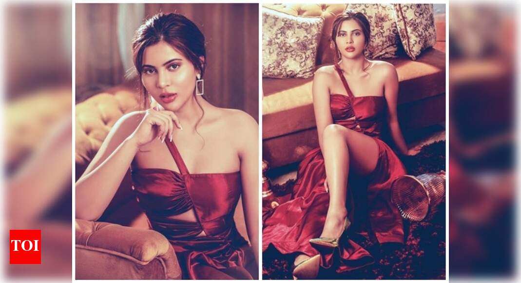 Photos: Bhojpuri newbie Sahar Afsha looks mesmerising in a red slit gown | Bhojpuri Movie News ...