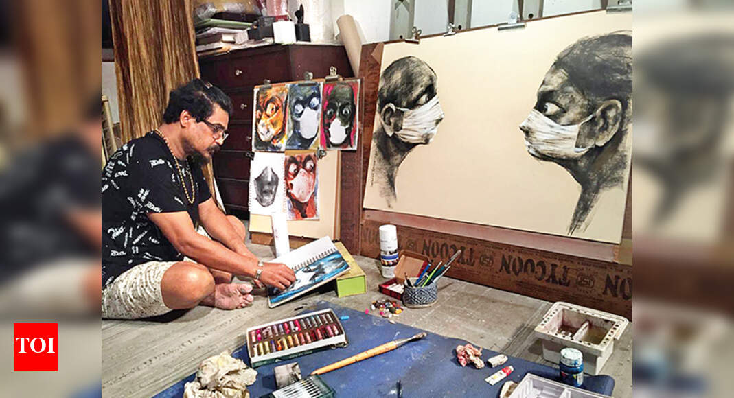 Coronavirus pandemic inspires artwork - Times of India