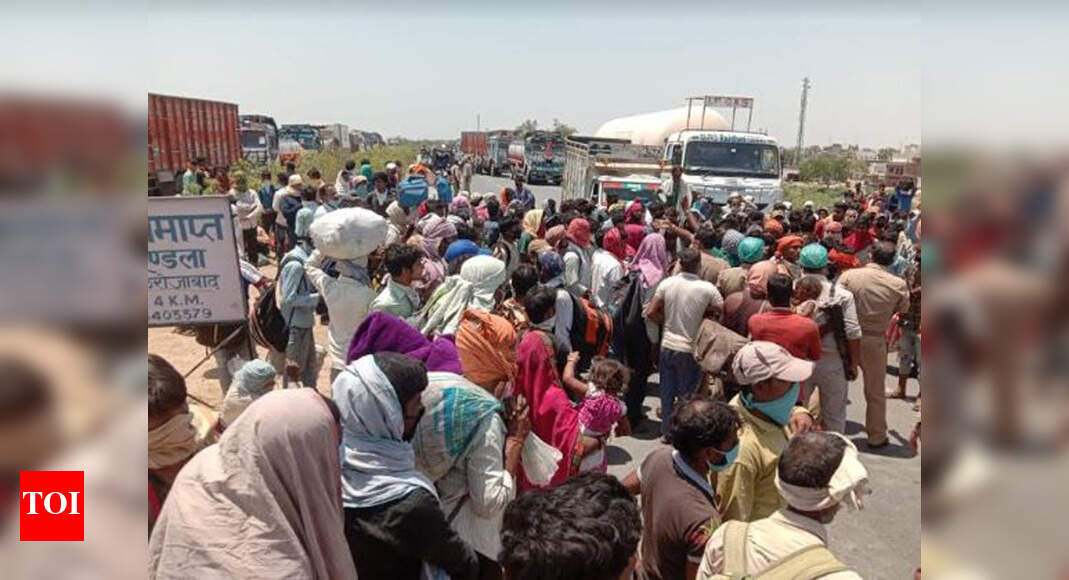 300 labourers of Bihar, Jharkhand and West Bengal on foot for days from ...