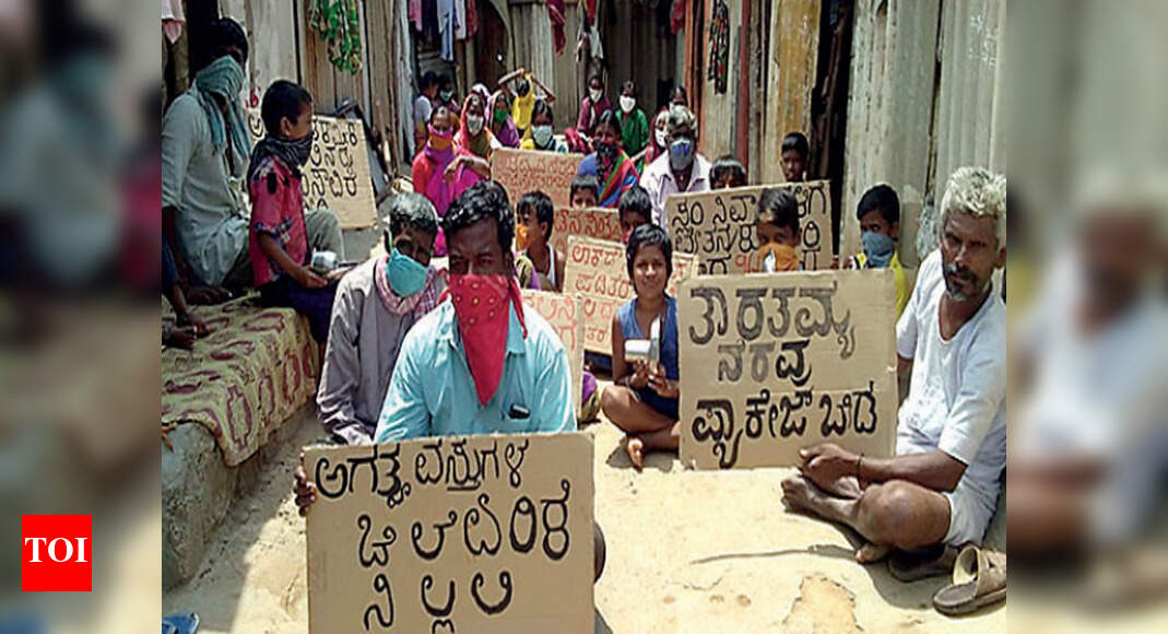 Bengaluru: With no jobs, slum-dwellers want Rs 9,600 monthly relief ...