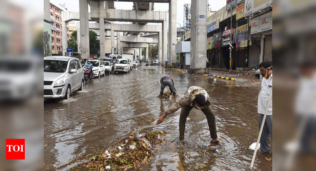 Hyderabad: Rain floods roads, uproots trees and gushes into cellars ...