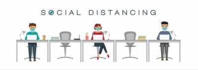 The offices become social-distancing friendly - Times of India