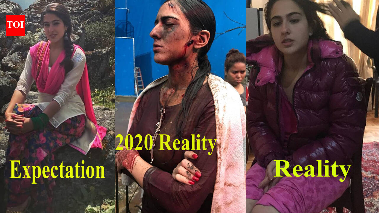 Sara Ali Khan makes a comparison of expectation vs reality in the year ...