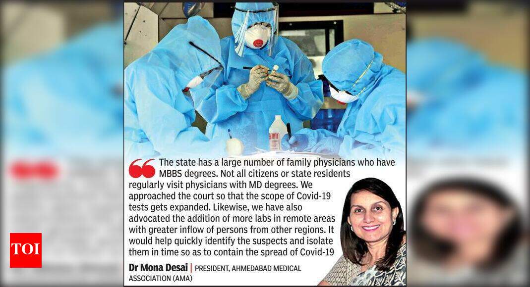 Doctors demand more corona tests, laboratories | Ahmedabad News - Times ...