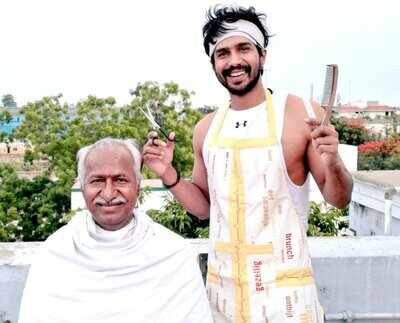 Vishnu Vishal dons the hat of a hairstylist for his father | Tamil ...
