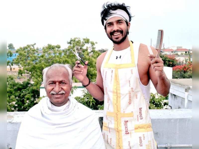 Vishnu Vishal dons the hat of a hairstylist for his father | Tamil ...