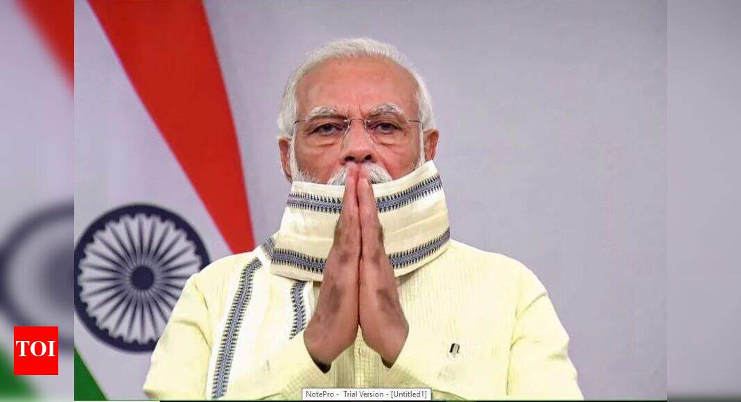 PM Modi sports gamcha for third successive time in his address to ...