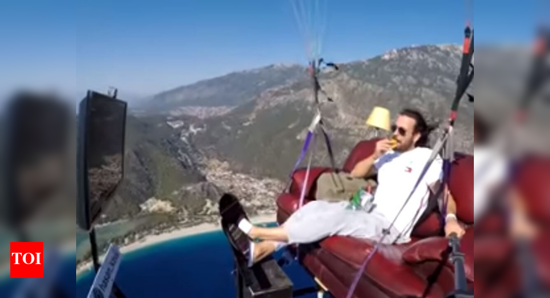 Viral video: A flying couch potato - Times of India