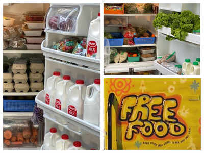 New York residents install fridges with free foods - Times of India