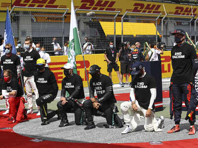 F1: Confusion as drivers miss knee protest before second Spielberg race ...