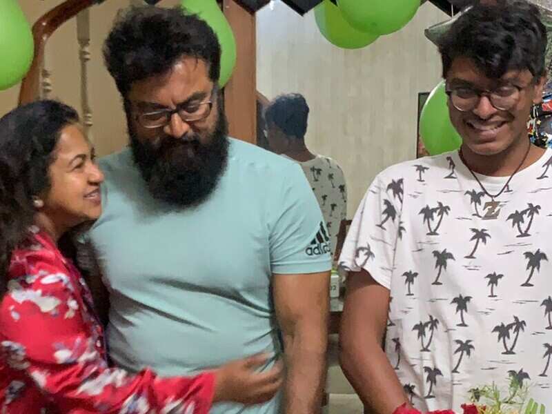Sarathkumar celebrates his birthday with wife Raadhika and son at his ...