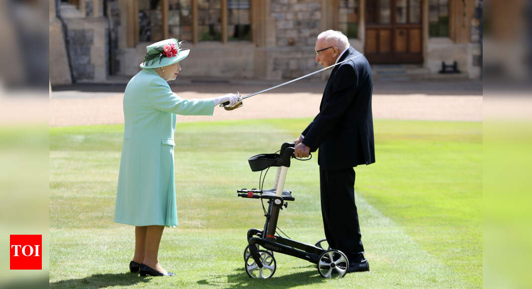 Queen makes Captain Tom a knight at 100, no kneeling required - Times ...