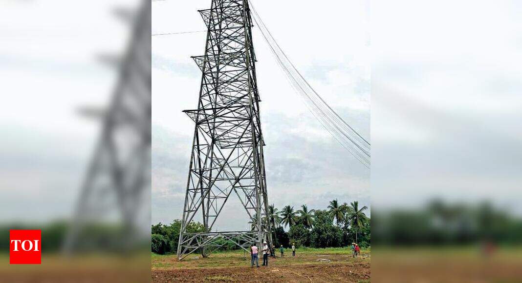 Sleek towers replace conventional HT lines | Vadodara News - Times of India