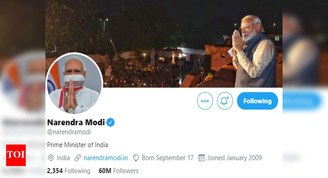 PM Modi crosses 60 million followers on Twitter | India News - Times of ...