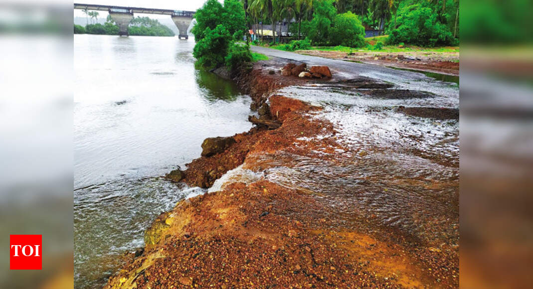 Goa: Villagers wary of weak embankment near Talpona bridge | Goa News ...