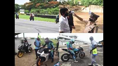 Bikers hit Chennai's race track for practice after three months ...