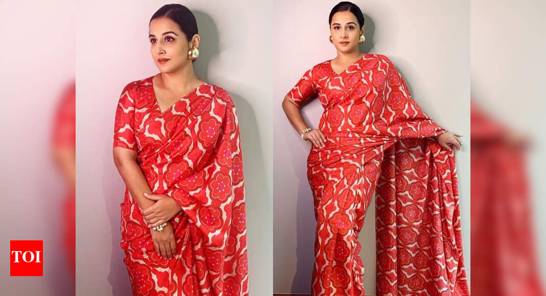 Vidya Balan just wore the most RETRO red sari ever - Times of India
