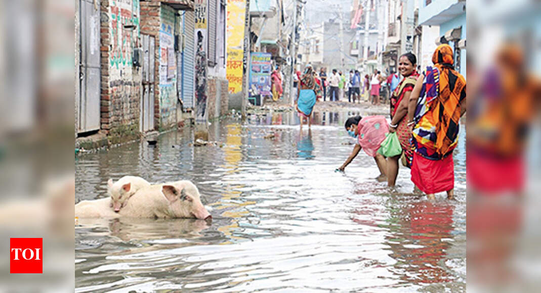 Annual affair in Delhi: Kirari turns into a pond after showers | Delhi ...