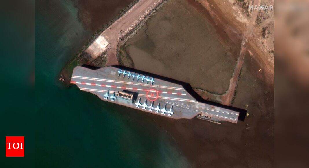 Iran News Iran Moves Mock Aircraft Carrier To Sea Amid Us Tensions