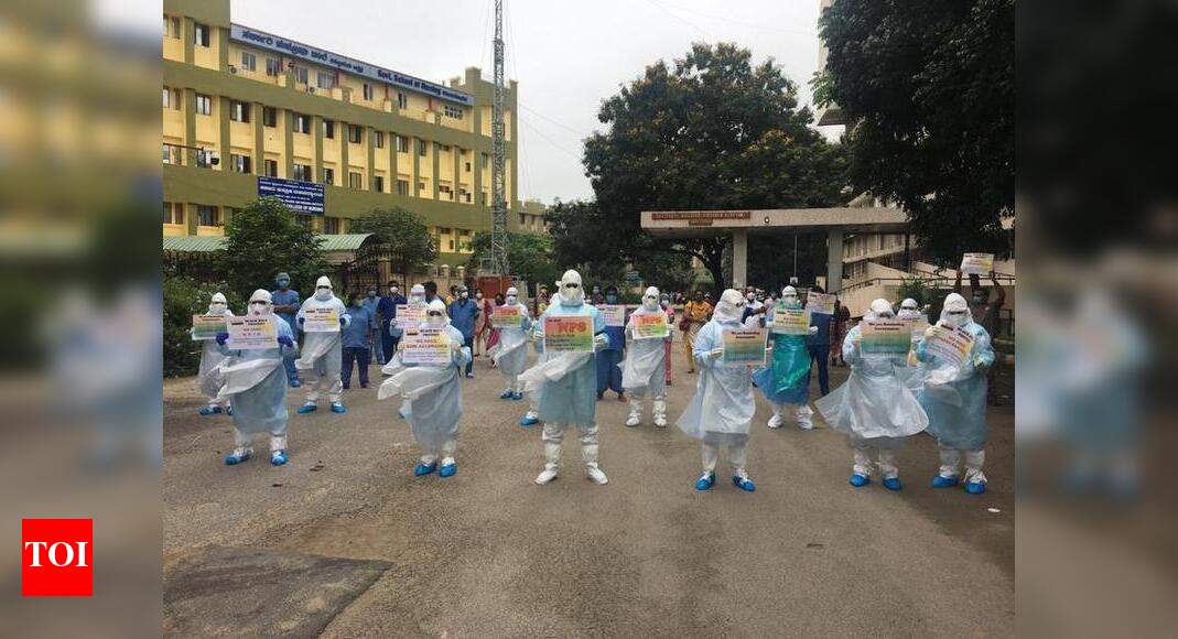 BMRCI doctors, nurses protest to seek health cover | Bengaluru News ...