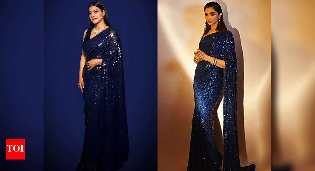 When Kajol and Deepika Padukone wore identical sequin saris - Times of ...