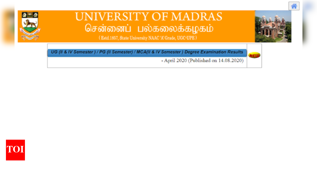 UNOM Results 2020: Madras University UG, PG, MCA April semester exam ...