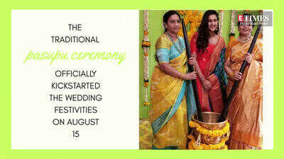 PICS: Niharika Konidela's intimate pasupu ceremony after the engagement | Telugu Movie News ...