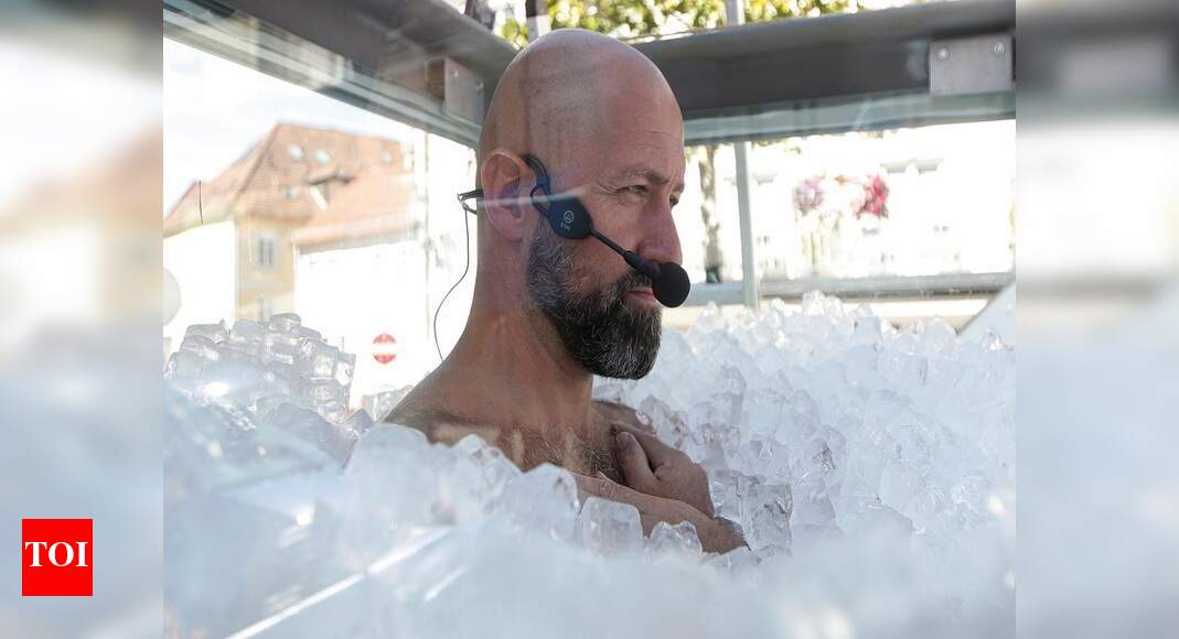 Chilling out: Austrian breaks record for standing in box of ice - Times ...