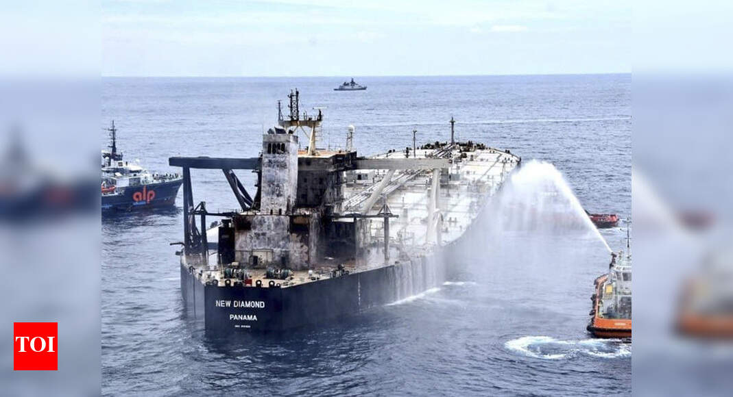 Lankan Navy, Indian ships battling re-ignited fire on board oil tanker ...