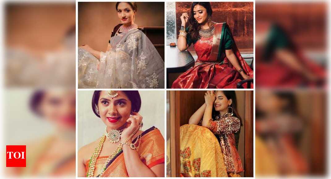 Kannada TV actresses make a statement in ethnic wear - Times of India