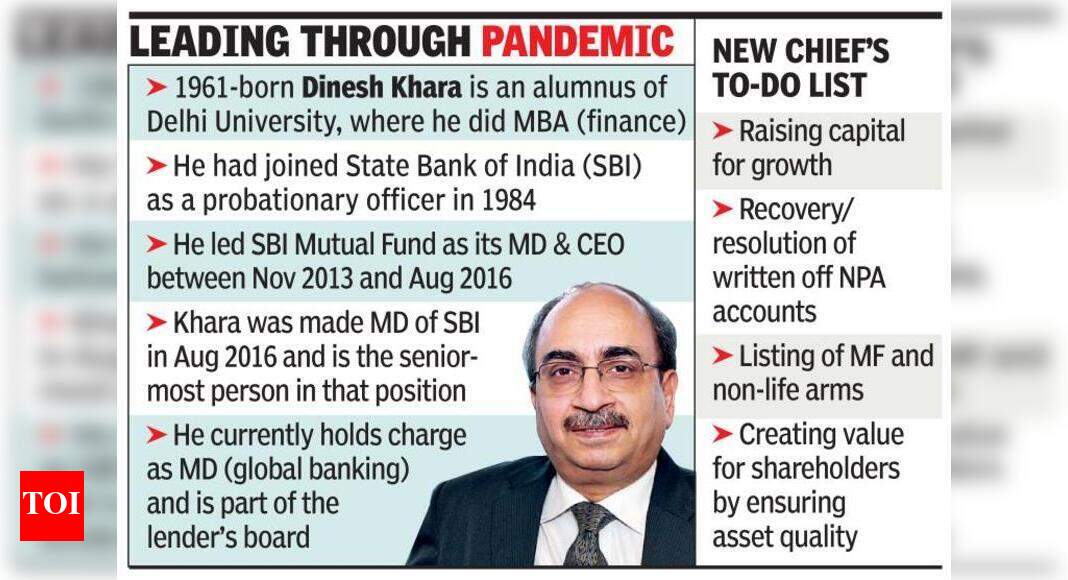 SBI MD Khara to replace Rajnish as chairman - Times of India