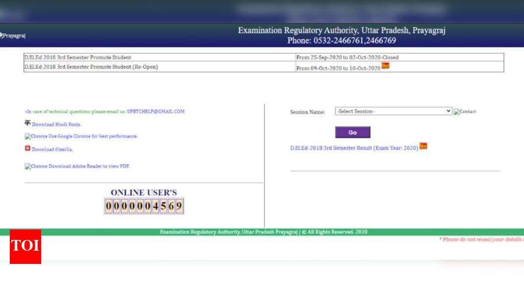 UP D.El.Ed results for third semester released - Times of India